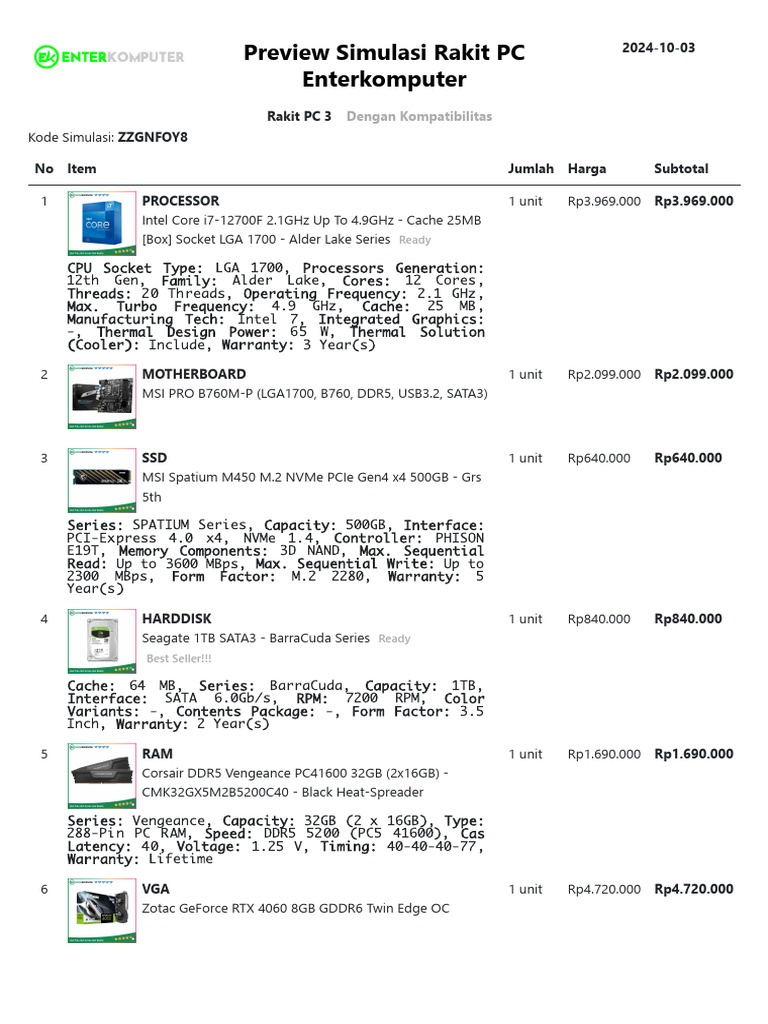 Simulasi - Rakit PC 3 | PDF