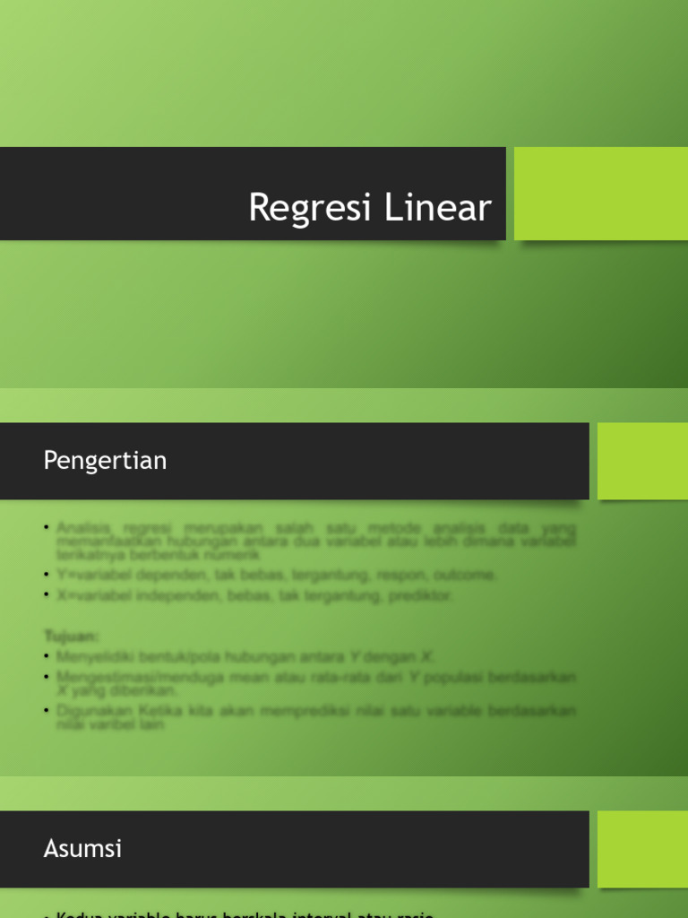 Regresi Linier Sederhana | PDF