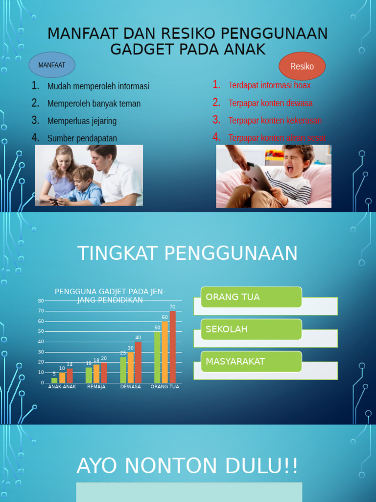 Manfaat Dan Resiko Penggunaan Gadget Pada Anak | PDF
