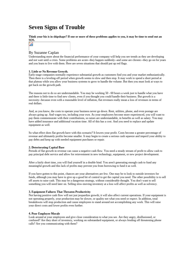 Seven Signs of Trouble | PDF