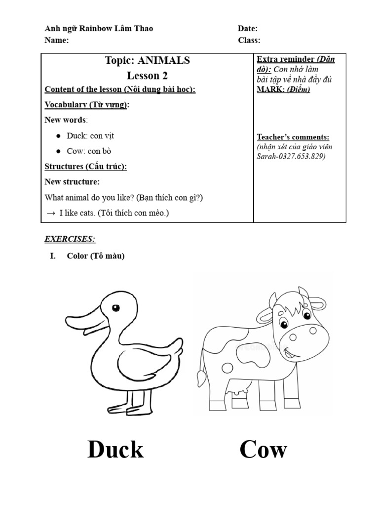 Animals 2 Docx Pdf