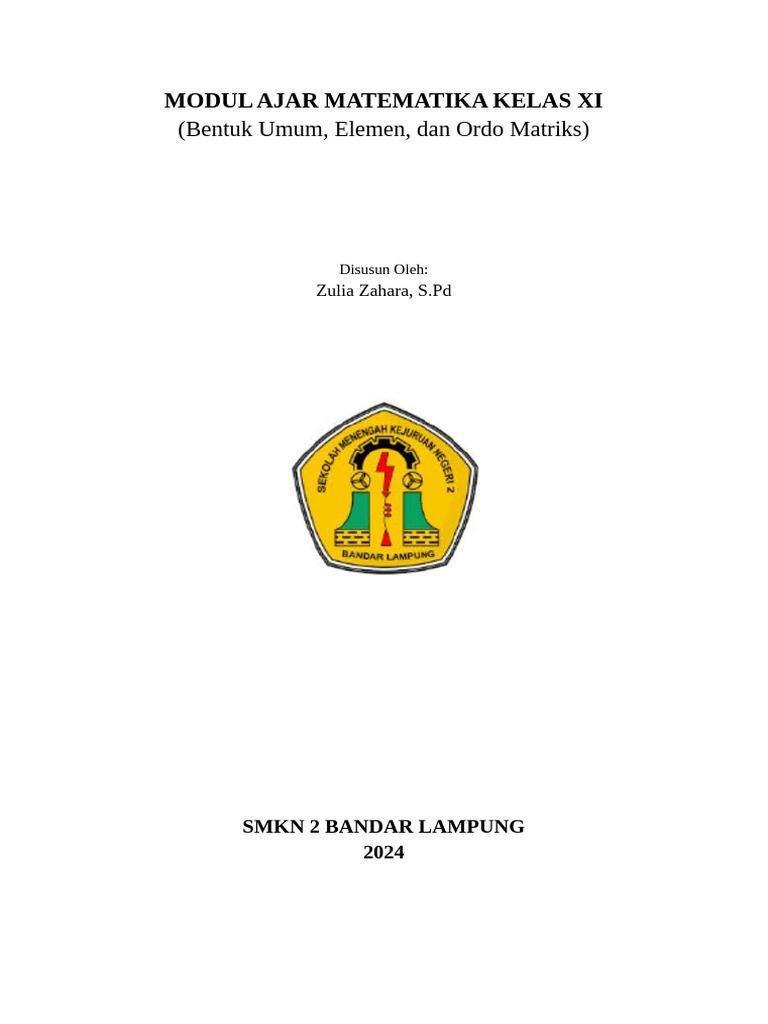 Modul Matriks Kelas XI Pertemuan 1 | PDF