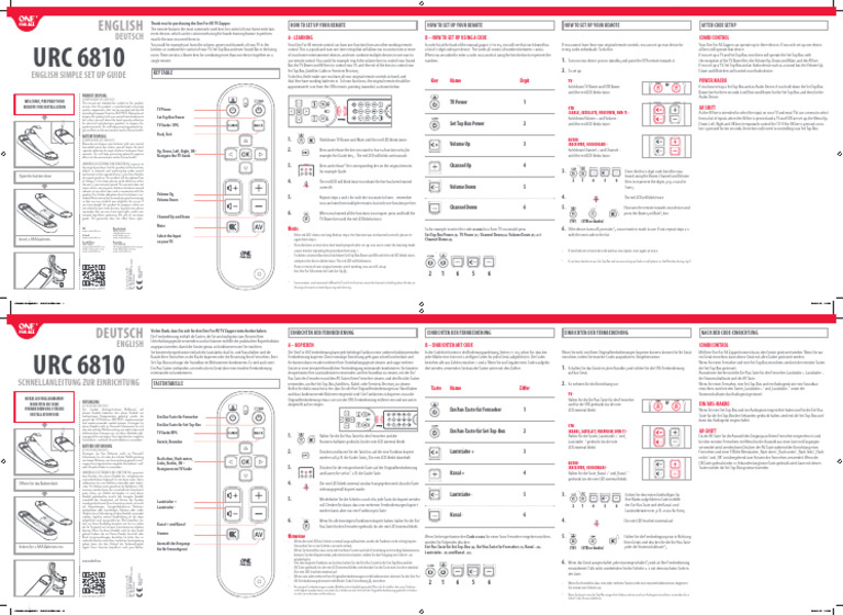 URC 6810 Remote Setup Guide | PDF | Set Top Box | Information And ...