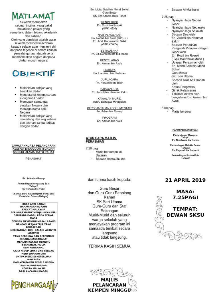 Pamplet Dadah | PDF