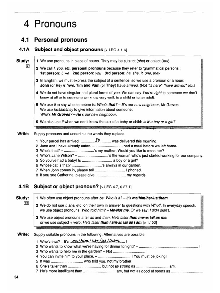 Pronouns - Practice | PDF