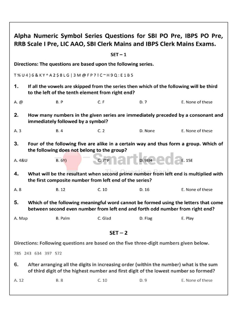 Alpha_Numeric_Series_Set_1 | PDF