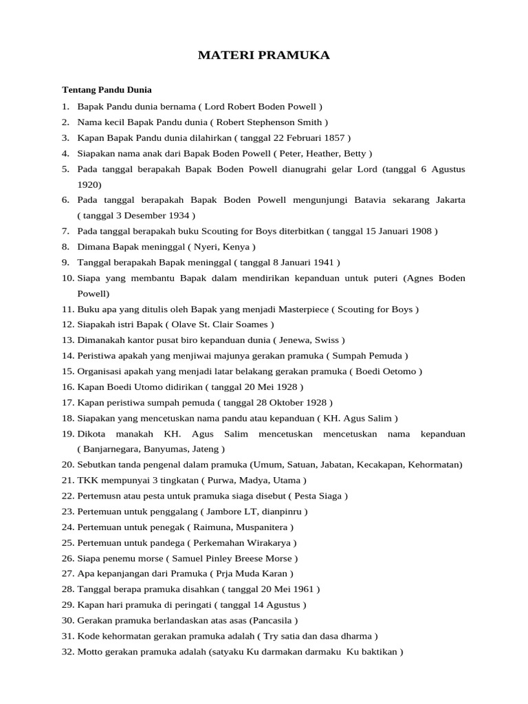 Materi Pramuka | PDF