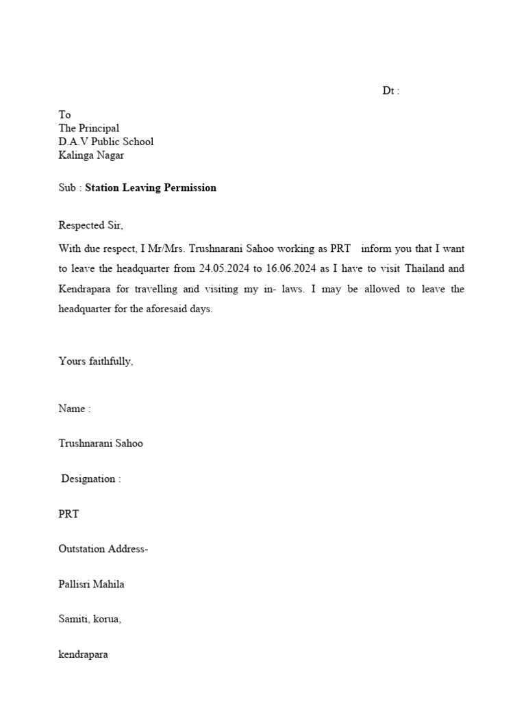 Station Leaving Proforma | PDF