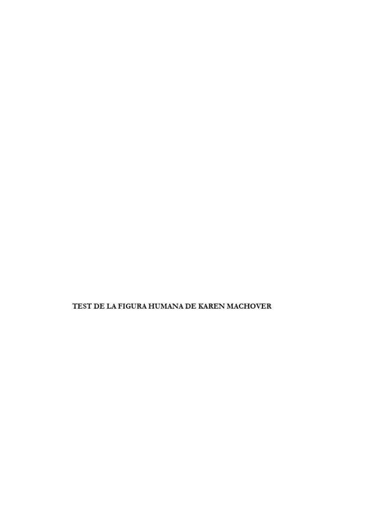 Manual Del Test de La Figura Humana de Karen Machover. | PDF