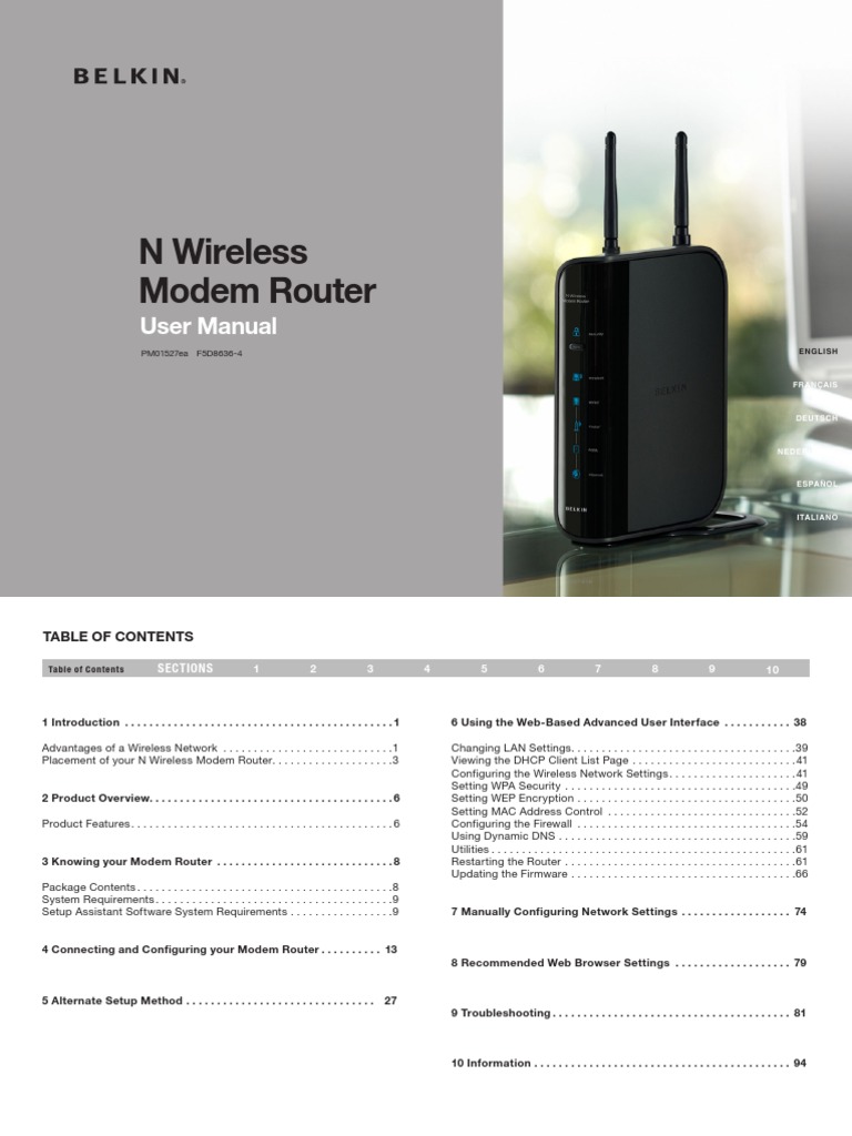 N Wireless Modem Router: User Manual | PDF | Asynchronous Transfer Mode ...