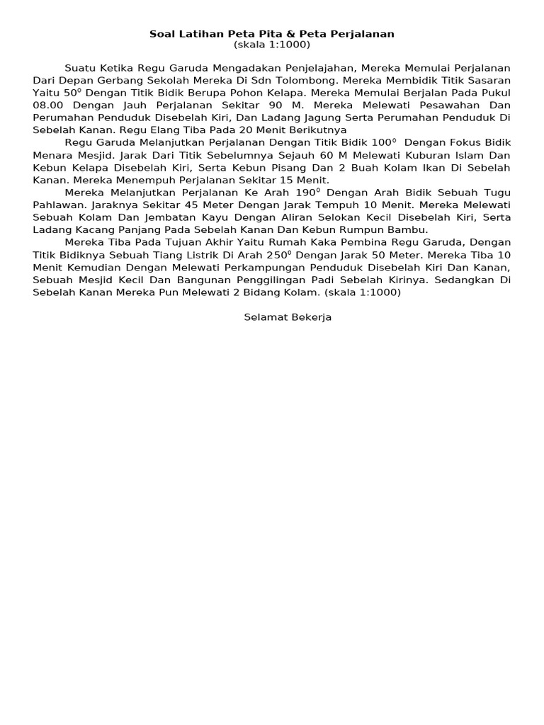 Soal Latihan Peta untuk Pramuka | PDF