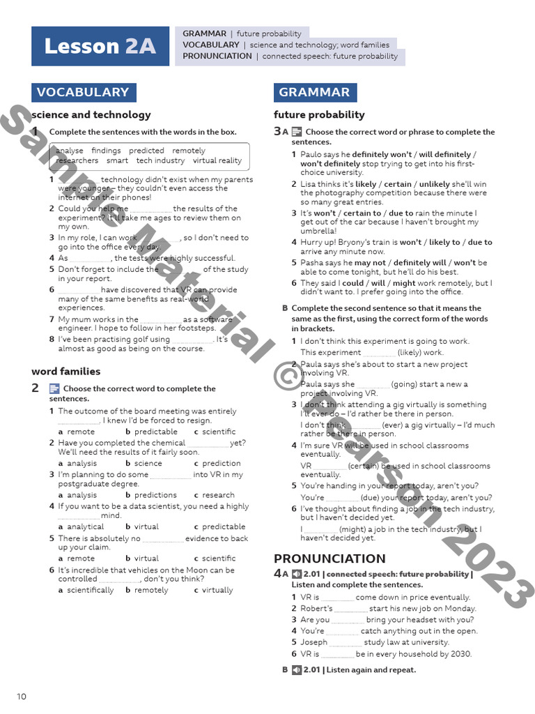 Speakout e3 B2 U2 - Workbook | PDF