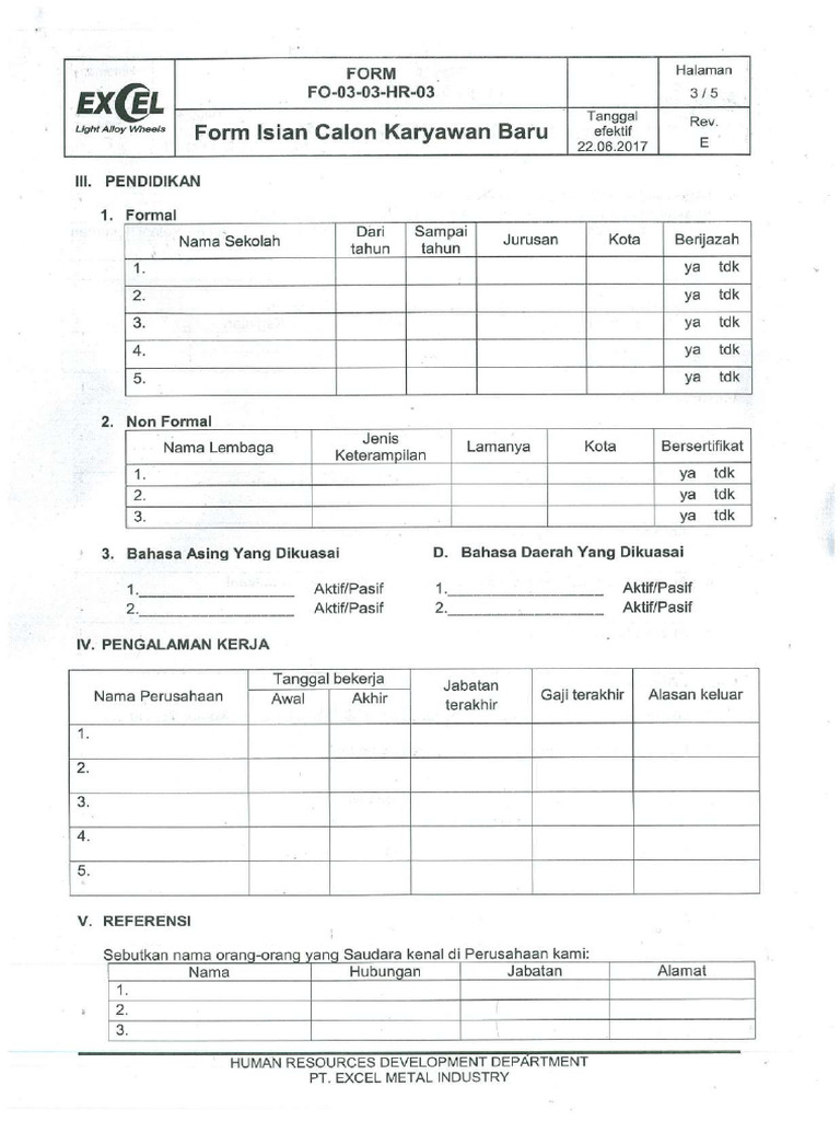 FORM ISIAN CALON KARYAWAN BARU PT. EMI - Page-0003 | PDF