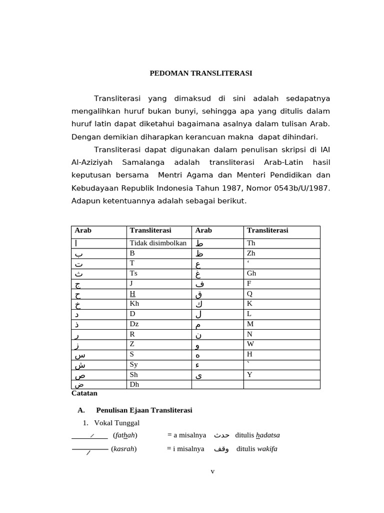 Pedoman Transliterasi | PDF