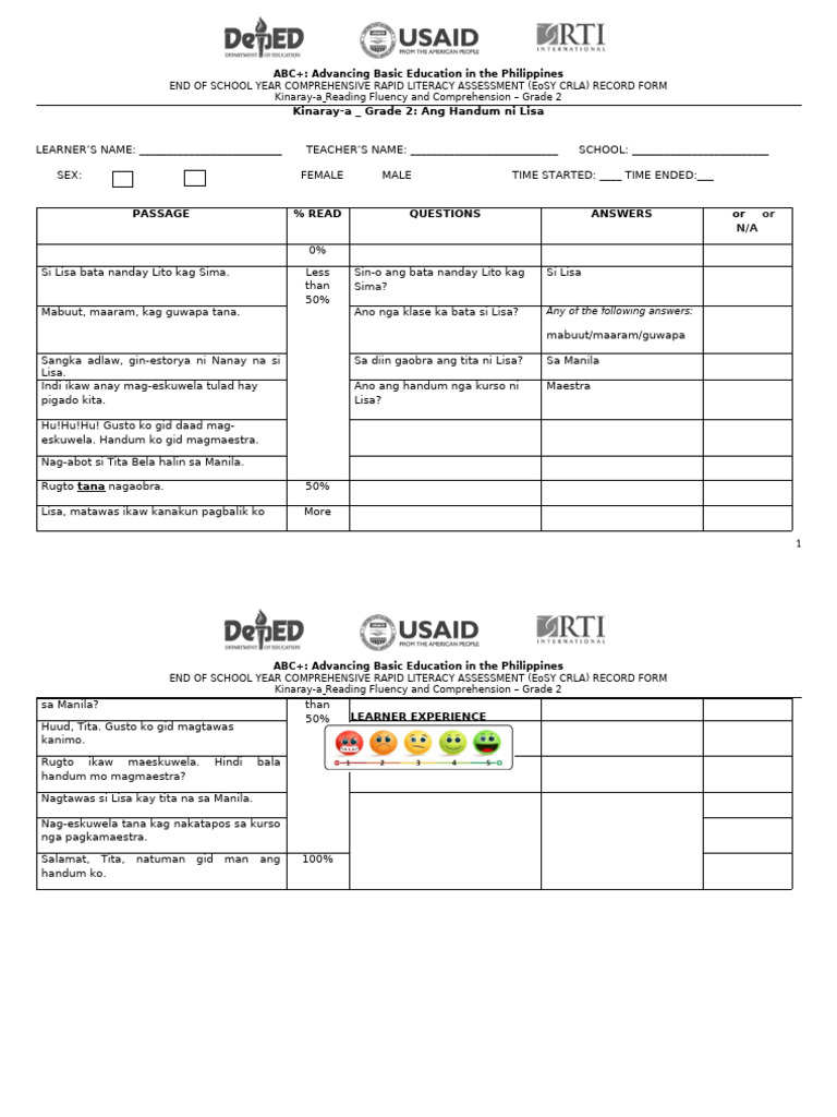 Kinaray-A - Grade 2 - Ang Handum Ni Lisa - RF | PDF