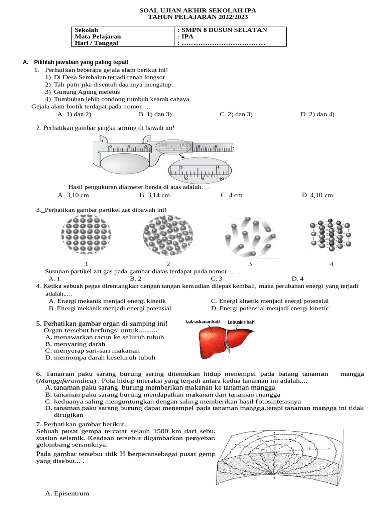 Soal IPA UAS 2023 | PDF