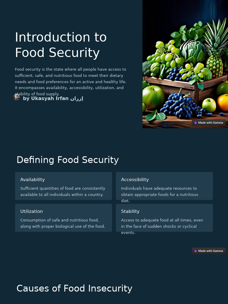 Introduction To Food Security | PDF