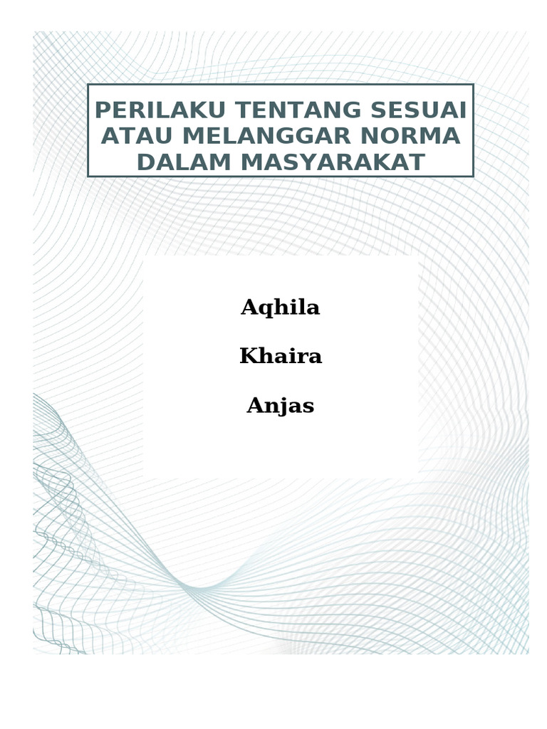 Perilaku Tentang Sesuai Atau Melanggar Norma Dalam Masyarakat | PDF