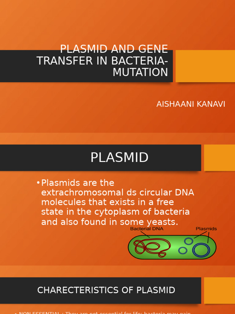 Plasmid and Gene Transfer in Bacteria-Mutation | PDF | Plasmid | Mutation
