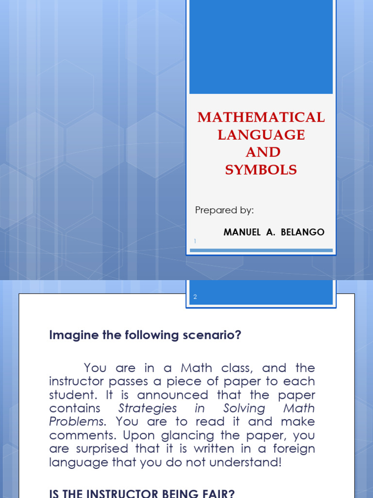 Understanding Mathematical Language | PDF | Set (Mathematics ...