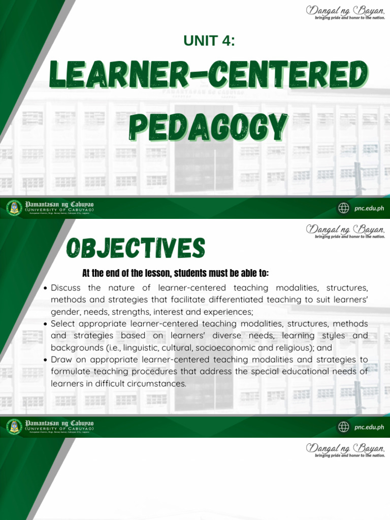 Unit 4 Learner Centered Pedagogy 20240426 090458 0000 | PDF