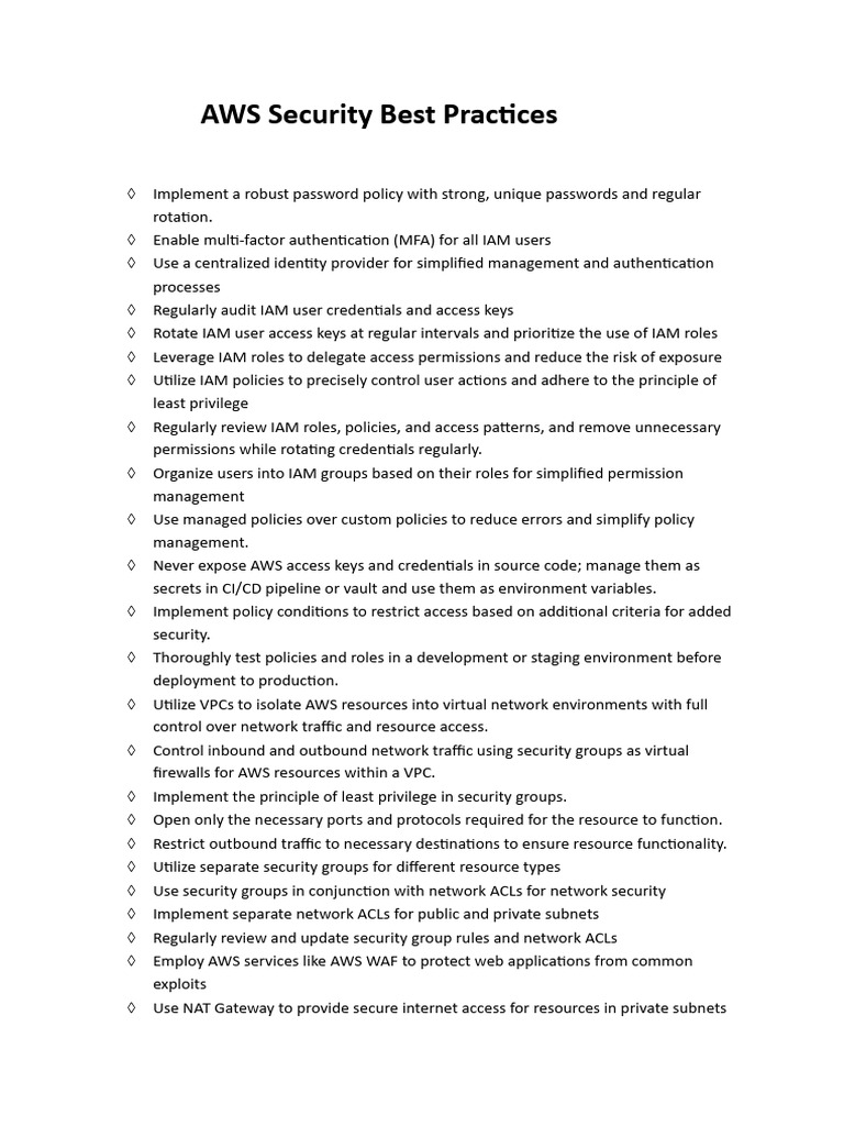 AWS Security Best Practices | PDF