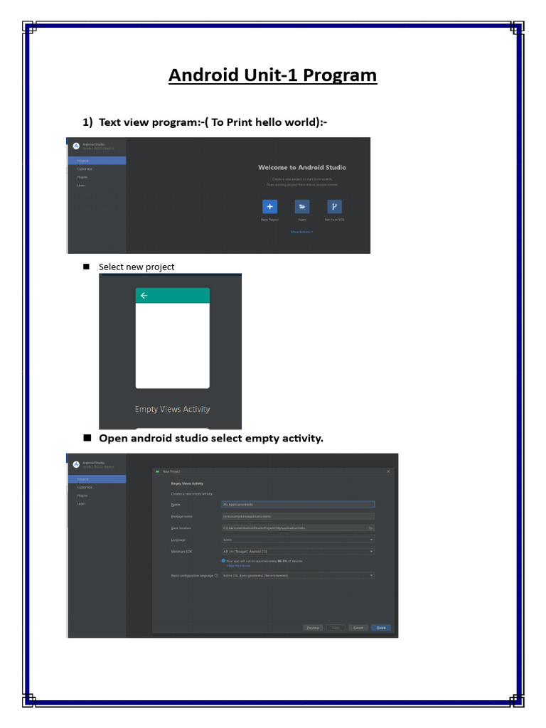 Android Unit-2 Program (Textview and Edit Text) | PDF