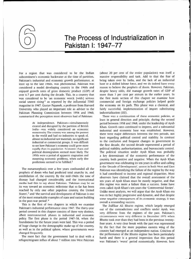 Chapter 6-The Process of Industrialization in Pakistan | PDF