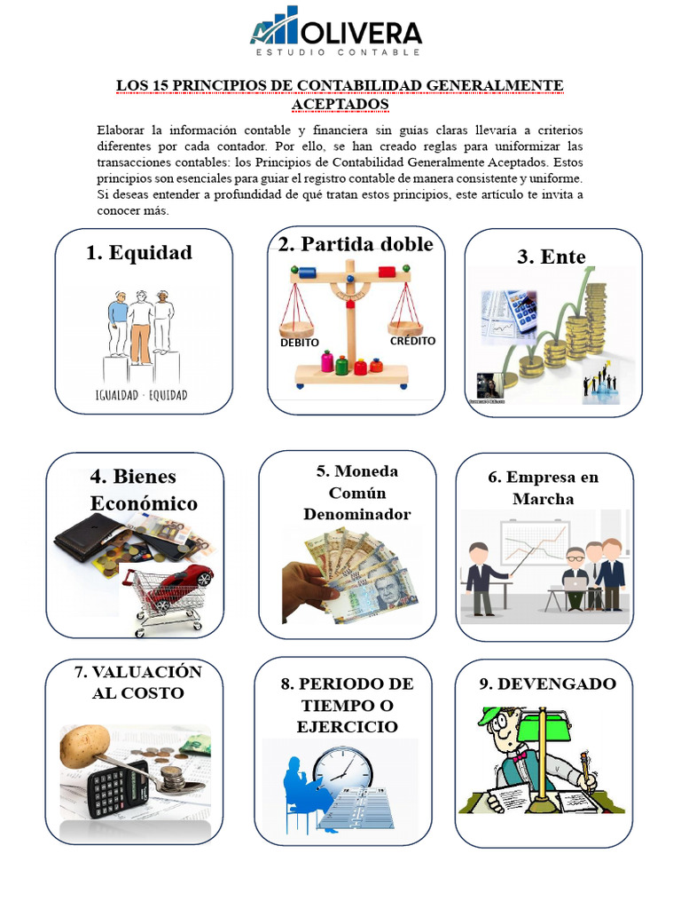 Los 15 Principios de Contabilidad Generalmente Aceptados | PDF