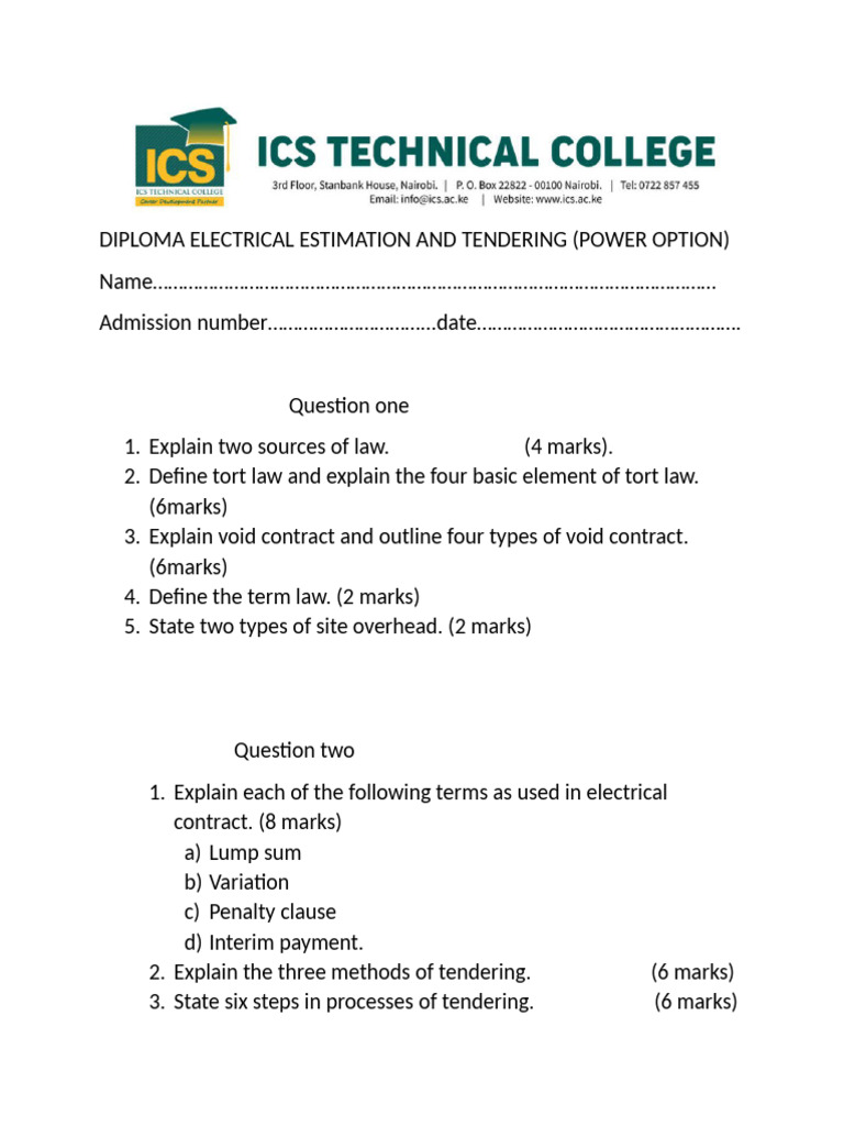 Dip Exam Tendering | PDF