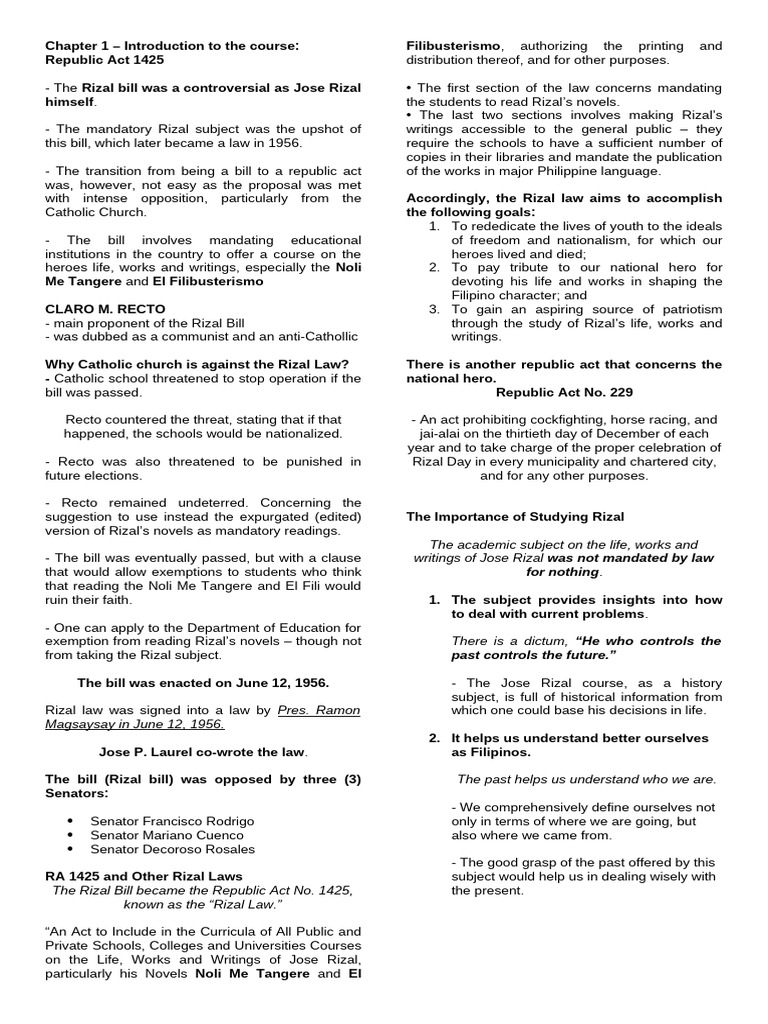 Life and Works of Rizal Chapter 1-3 Reviewer | PDF