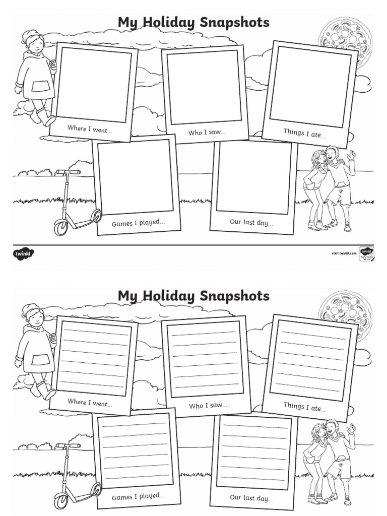 Au-C-486-My-Holiday-Snapshots-Writing-Frames - Twinkle | PDF