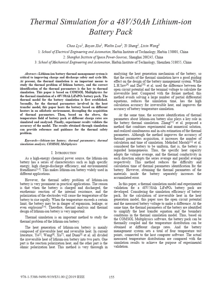 Thermal_Simulation_for_a_48V_50Ah_Lithium-ion_Battery_Pack | PDF