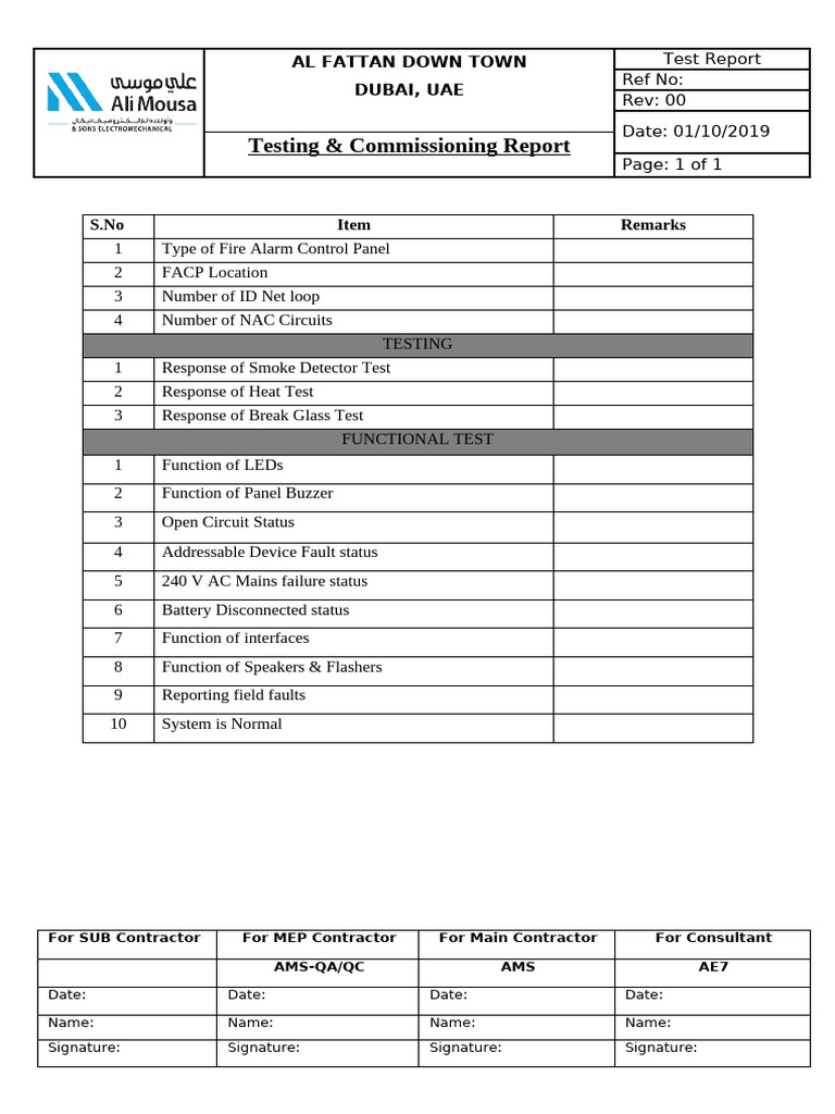 Commissioning Report | PDF