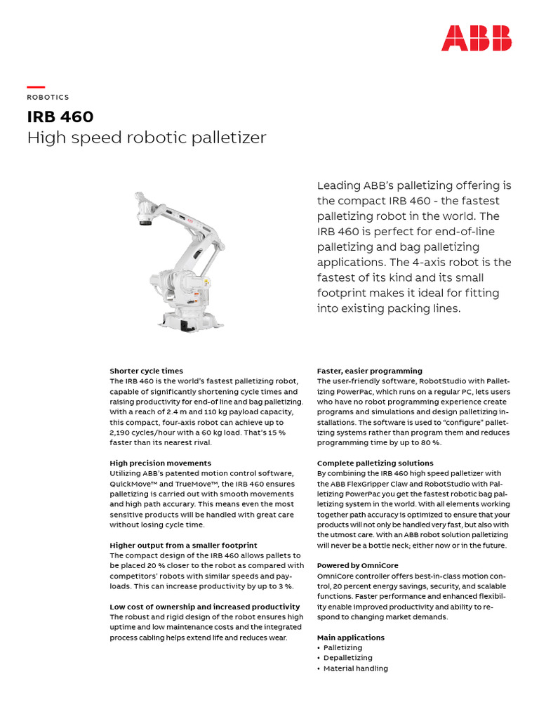 IRB 460 Datasheet - 20231206 | PDF
