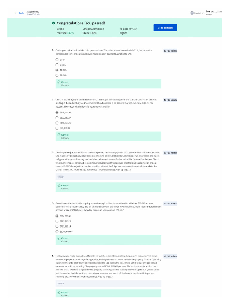 Screencapture Coursera Org Learn Time Value of Money Exam aR52H Assignment 2 Attempt 2024 09 12 ...