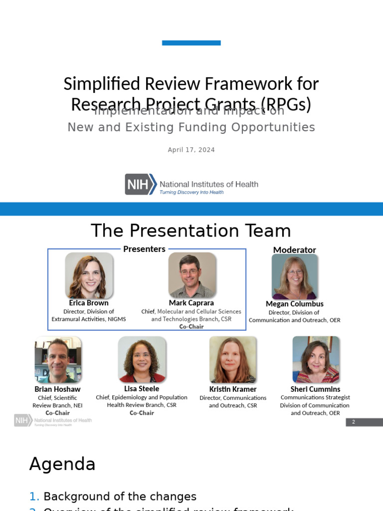 NIH Simplified Review Framework Webinar 2024 | PDF