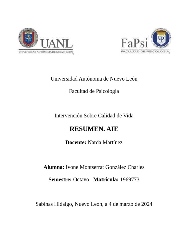 Resumen AIE. ISCV | PDF