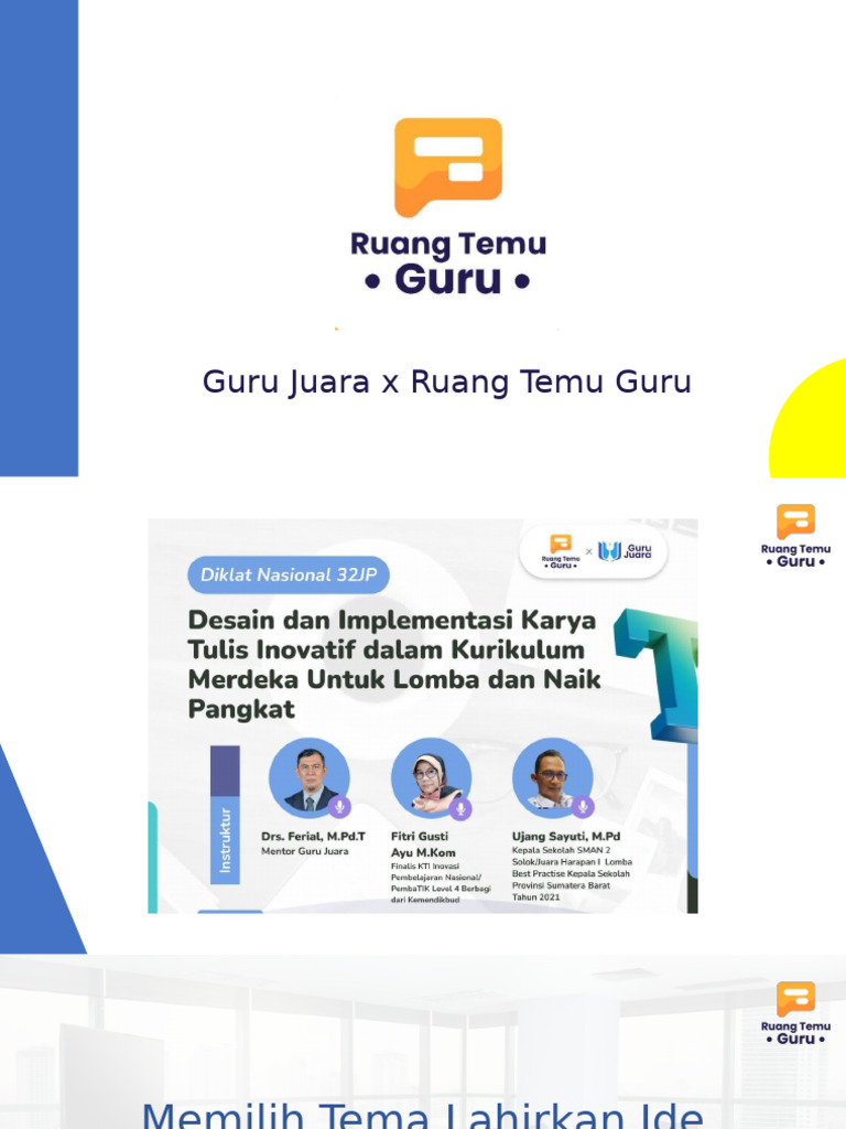 01 Presentasi. Guru Juara x Ruang Temu Guru | PDF