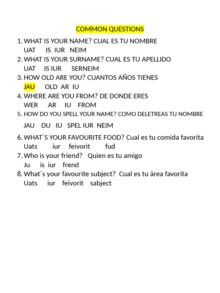 Common Questions | PDF