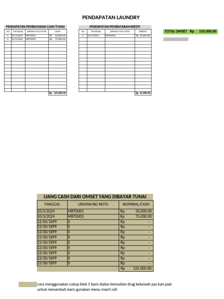 Data-Laporan Keuangan-Laundry | PDF