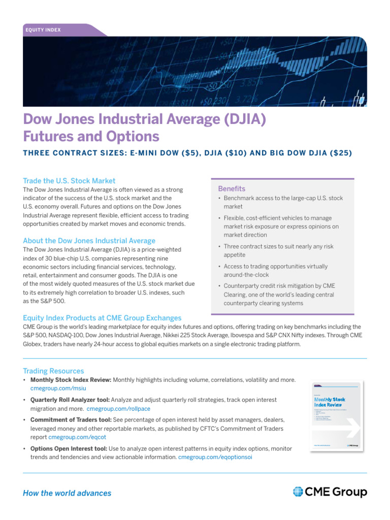 Dow Jones Industrial Average (DJIA) Futures and Options | PDF