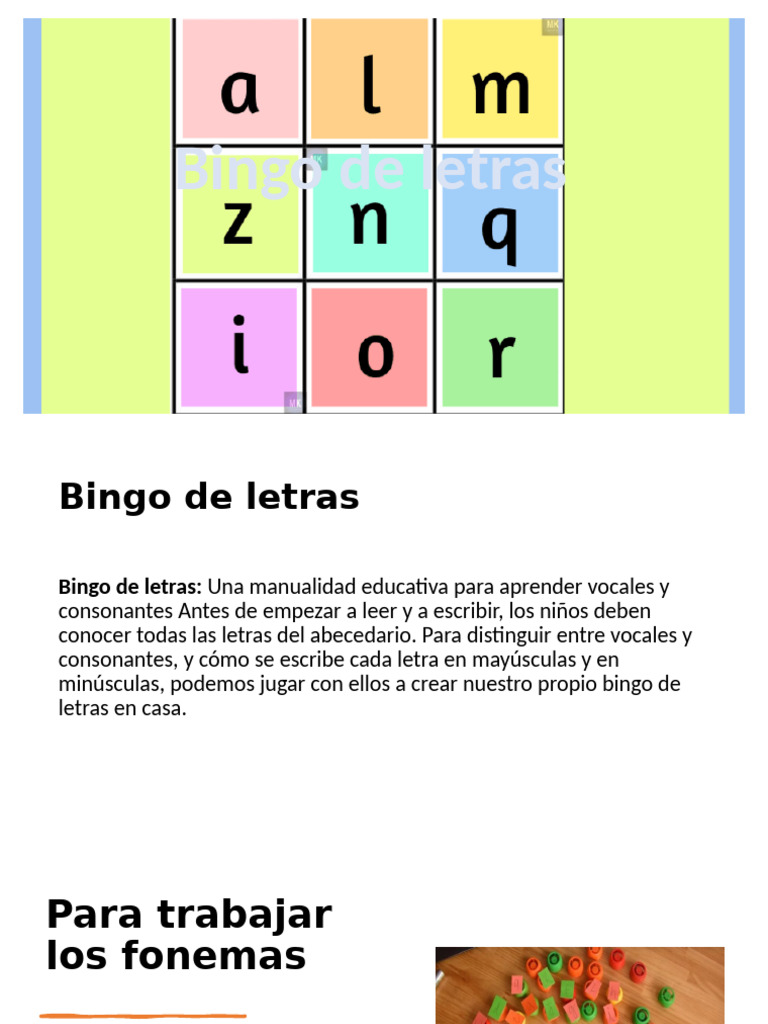 Bingo de Letras | PDF