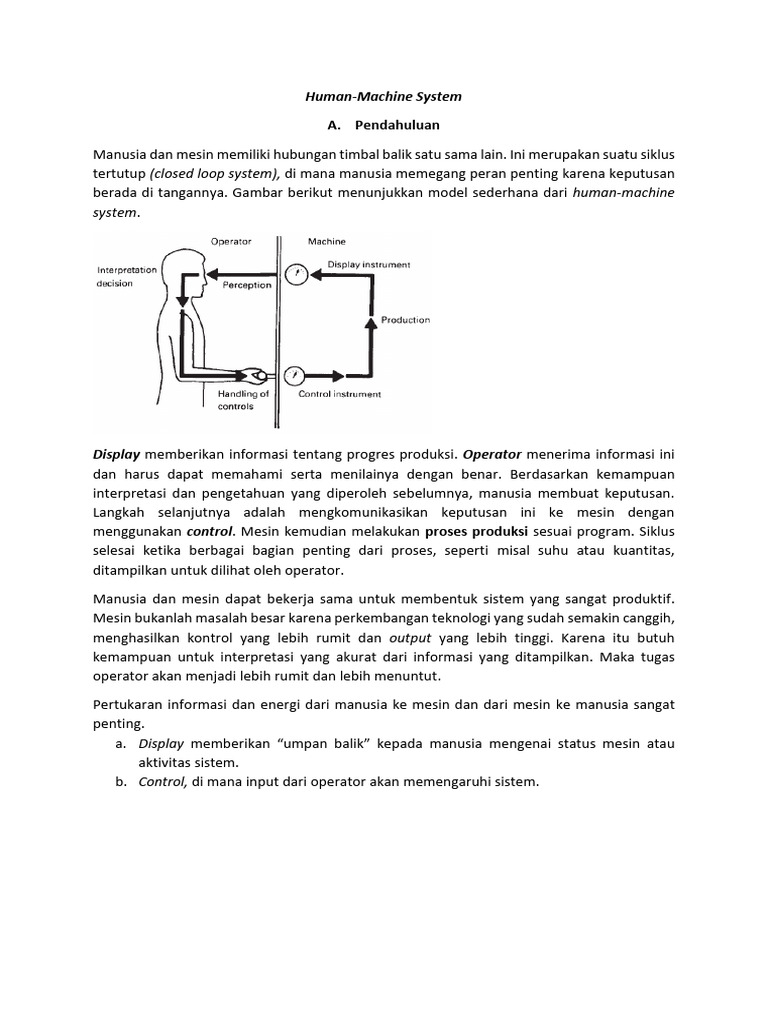 Human-Machine System (M9) | PDF
