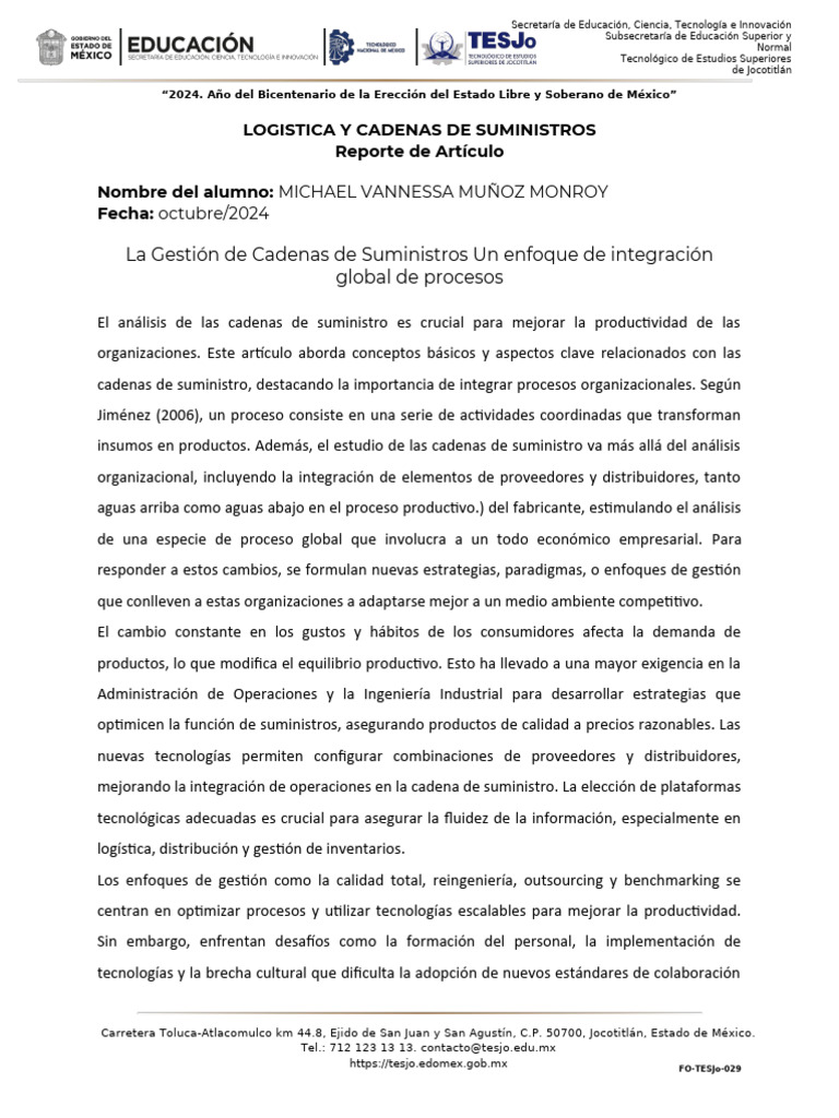 Reporte de Artículo UNIDAD 1 LyCS | PDF