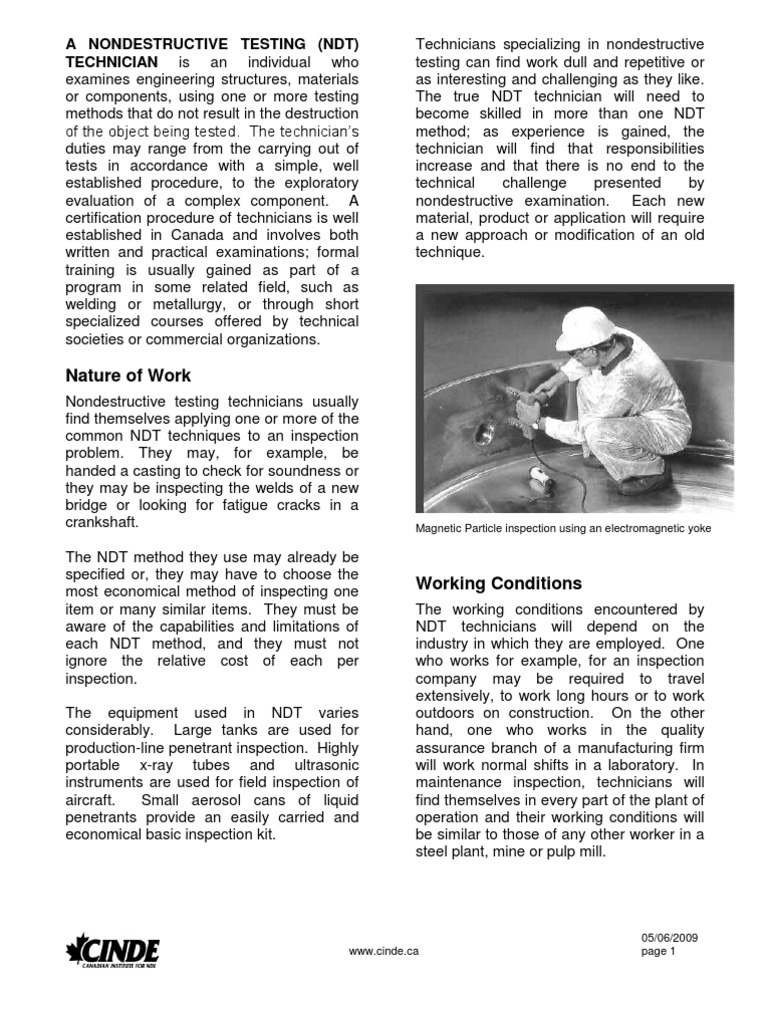 NDT Information Pamphlet | PDF | Nondestructive Testing | Industries