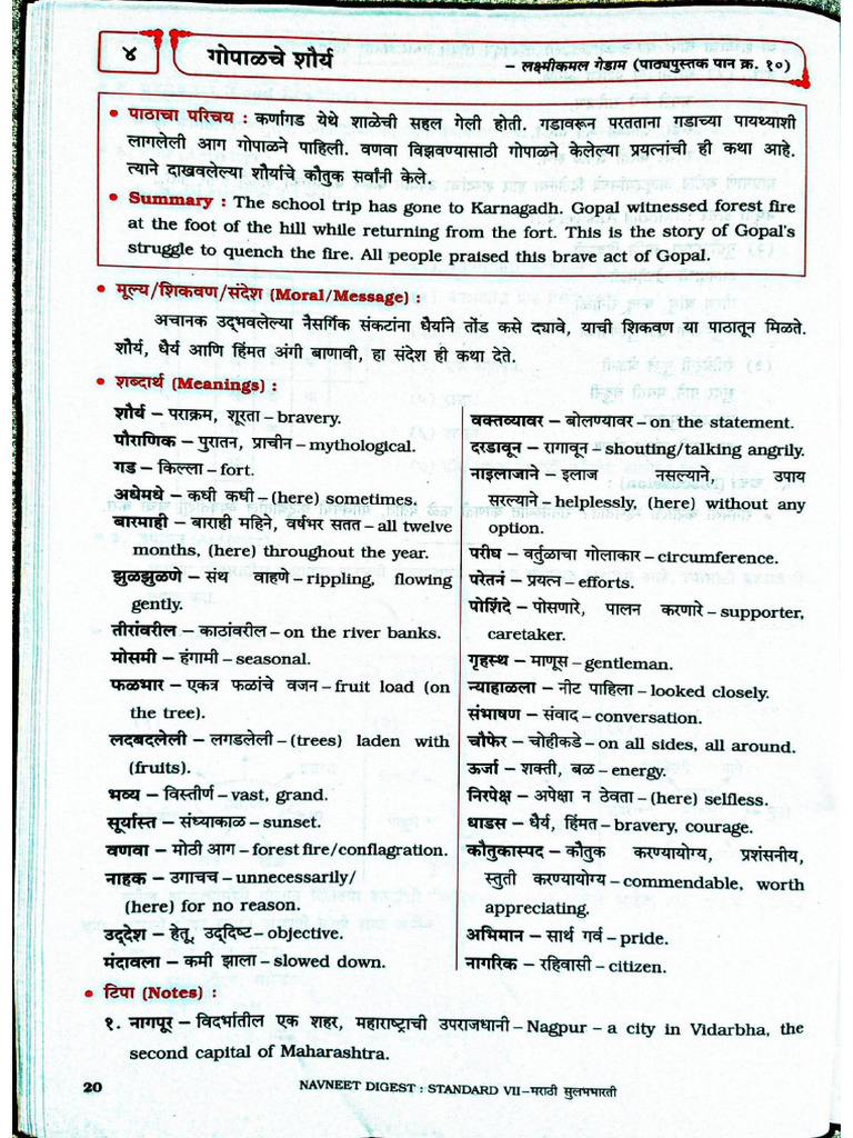 7th Marathi Lesson 4 | PDF