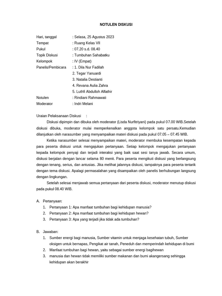 Dok 2.2.3 Notulen Diskusi Evaluasi Pembelajaran | PDF