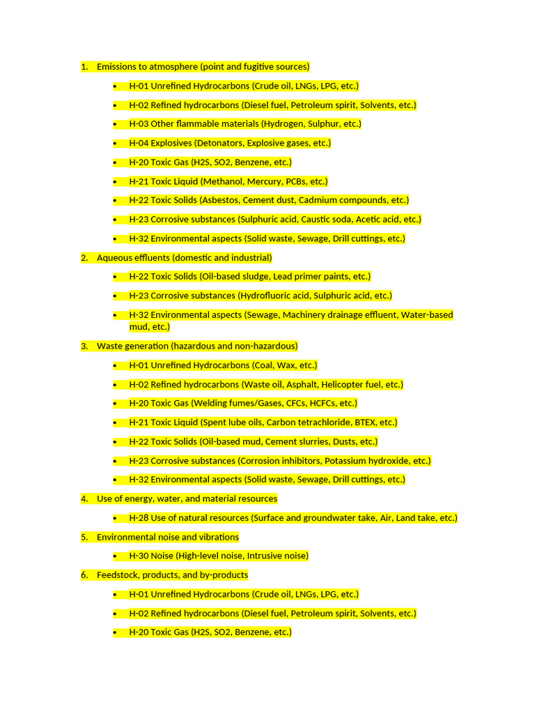 Envid Guide Words Categories List | PDF