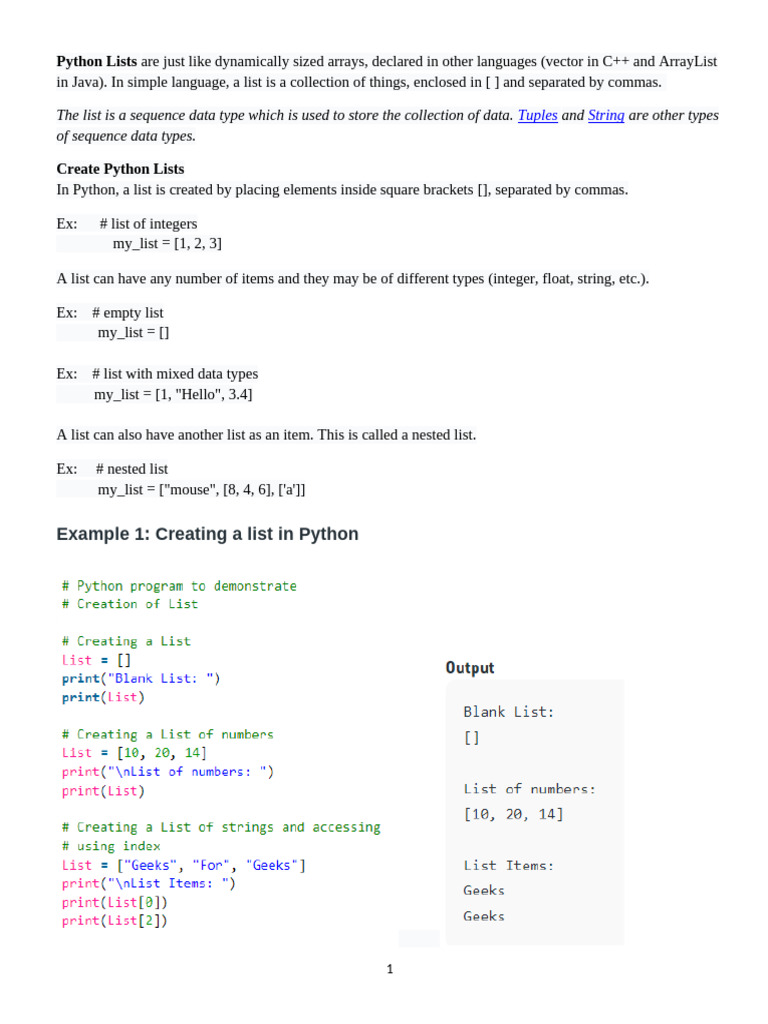 Python Lists and Dataframes | PDF